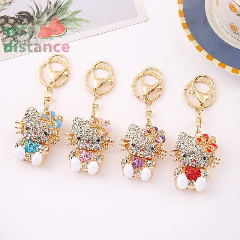 [Setad] Sanrio Kawaii Hello Kitty น่ารักคริสตัลอิฐพวงกุญแจสาวโลหะ ...
