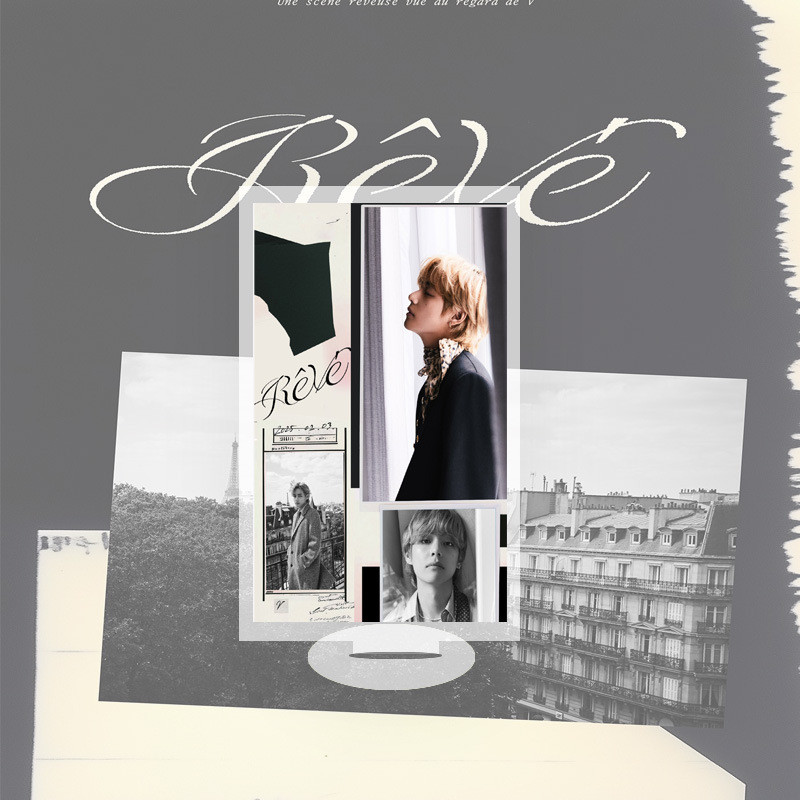 Bts V Kim Tae Hyung reve อะคริลิค Cross-Border สองด้าน High-Definition ...