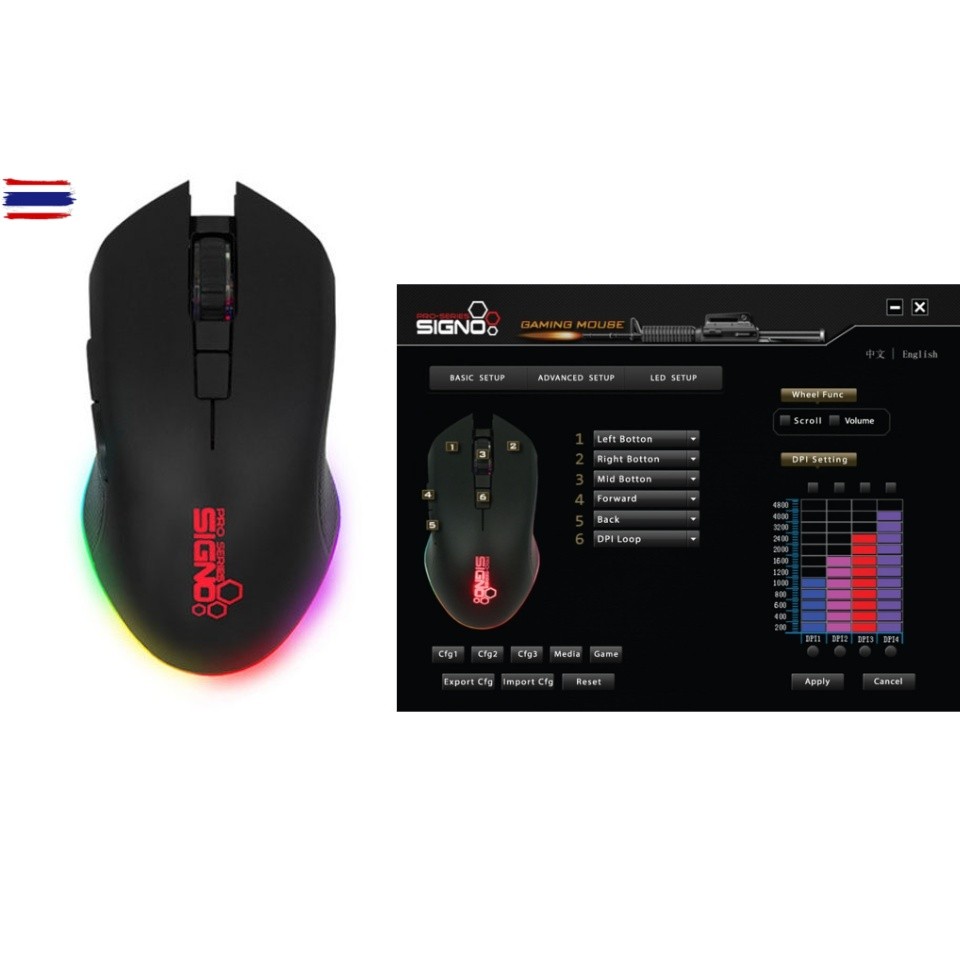 Signo CENTRO Macro Gaming Mouse รุ่น GM-907 เมาส์ เมาส์มาโคร 6 ปุ่ม 11 ...