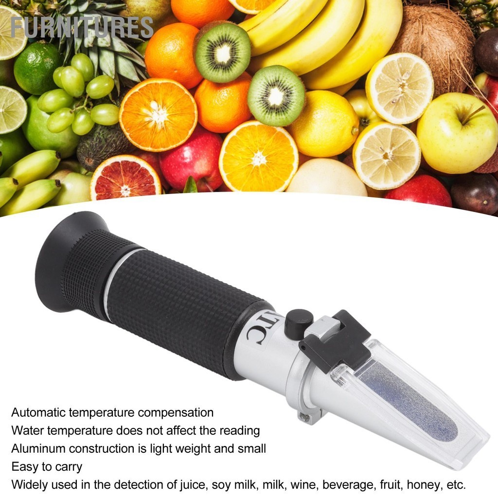 Furnitures Brix Refractometer 3 in 1 Handheld วัดปริมาณน้ำตาลในเครื่องวัดน้ำไวน์องุ่นพร้อม ATC ...