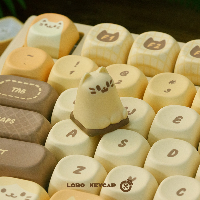 Meow Cat Keycap น่ารักการ์ตูน MX สวิทช์คีย์บอร์ดทําด้วยมือ DIY Creative ...