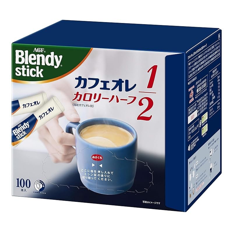 Ships from Japan.AGF Blendy Stick Cafe au Lait Calorie Half 100 pcs ...