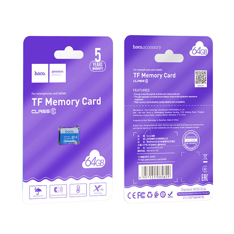 Hoco เมมโมรี่การ์ด TF Card / Micro SD Class 10 ความจุ 8Gb 16Gb 32Gb ...