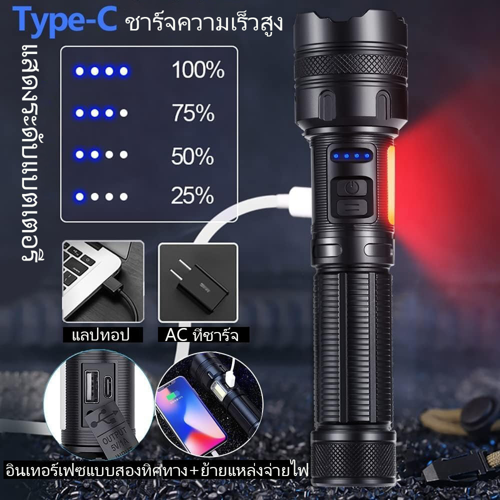 Yonii ไฟฉายแรงสูง ไฟฉาย Led สว่างไฟฉายกลางแจ้ง,ไฟฉายฉุกเฉินสำหรับใช้ใน ...