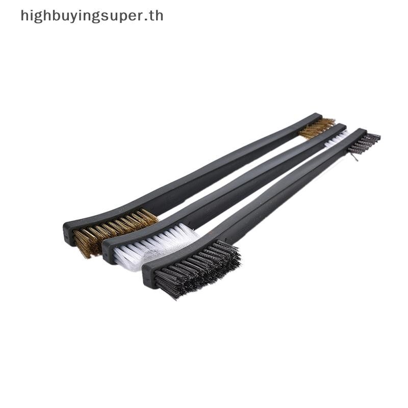 Hrth 3x ชุดแปรงลวดขนาดเล็กทองเหลืองไนลอนสแตนเลสเครื่องมือทําความสะอาดขน ...