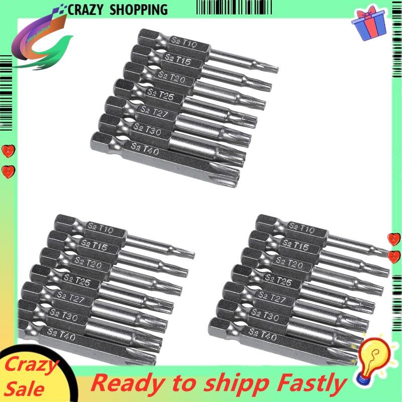 21 ชิ้นชุด Star Bit ไขควงเจาะ Bits สกรูแม่เหล็ก 1/4 นิ้ว Hex Shank ...