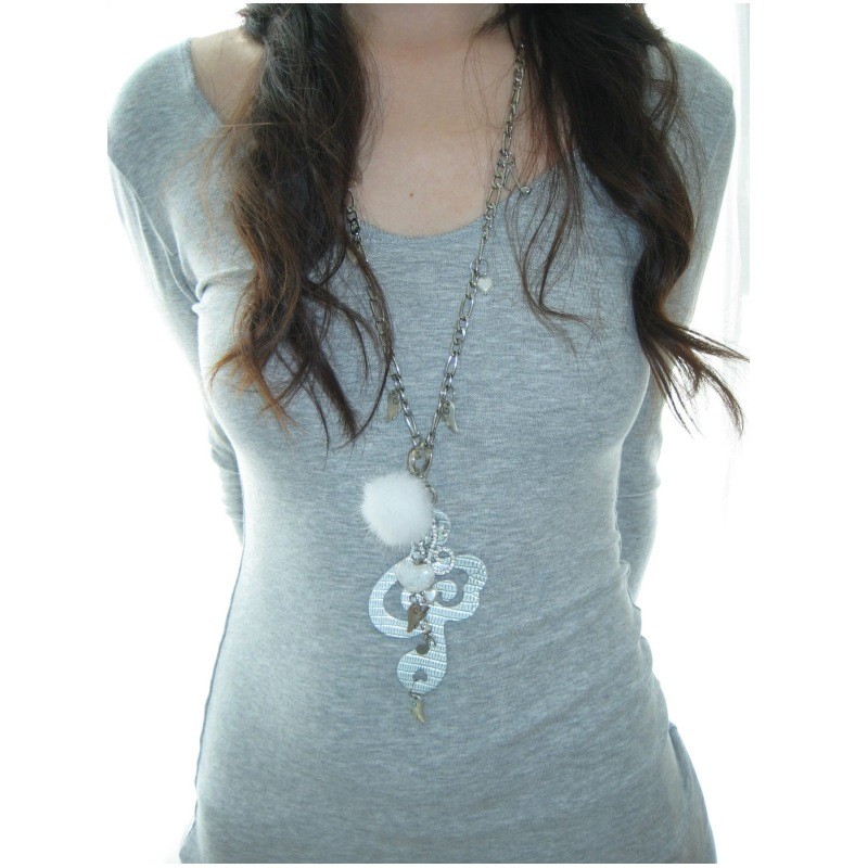 Original *Angel Play* Wing Note Shape สร้อยคอหนังเสื้อกันหนาวโซ่อเนก ...