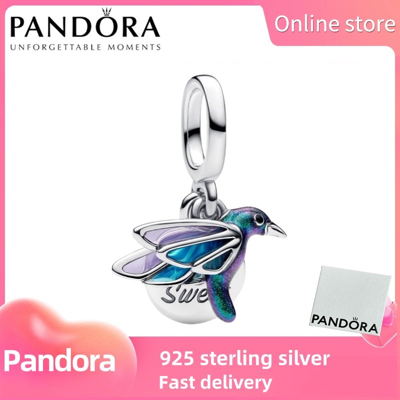 100% แท้ S925เงินสเตอร์ลิง Pandora [793746C01] Hummingbird Double ...