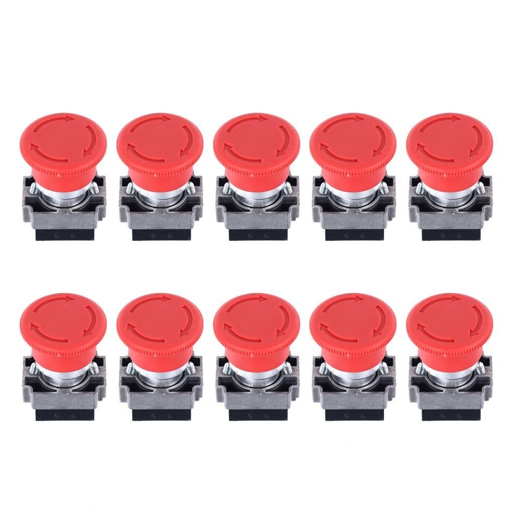 Self Locking Push Switch Aluminum Alloy Resetting Selector Start Stop Button XB2 22mm | Shopee ...