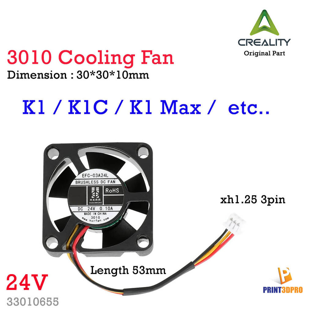 Creality Part 3010 cooling fan axial fan 24V xh1.25 3pin 3D Printer ...