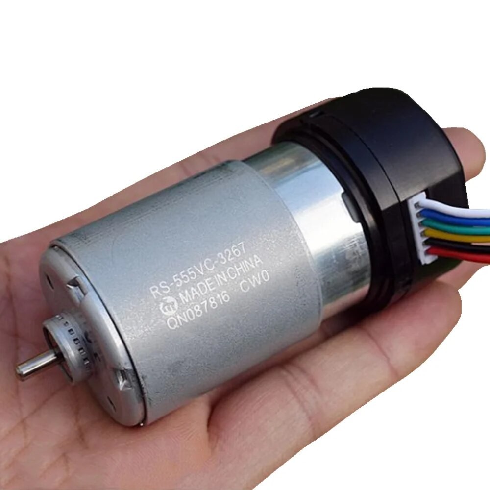 RS555 12V/24V DC motor with AB phase photoelectric encoder fine ...