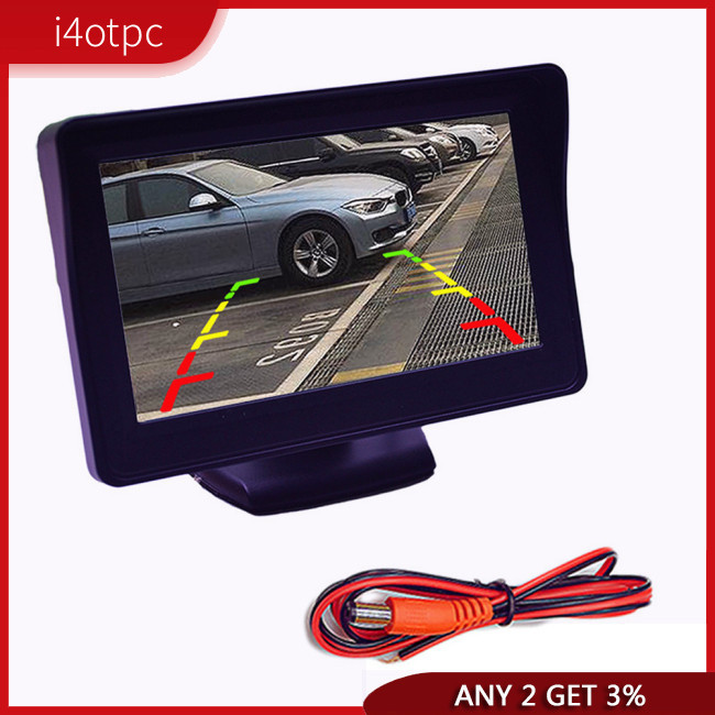 I4otpc มอนิเตอร์รถยนต์ Hd 4.3 นิ้ว หน้าจอ Tft อินพุตสัญญาณ 2 ทาง กล้องมองหลังจอดรถ จอแสดงผลถอย ...