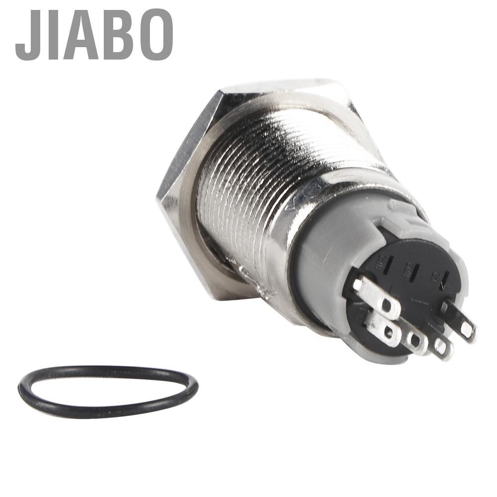 Jiabo Latching Push Button Switch 16mm 12V IP65 Waterproof Metal Blue ...
