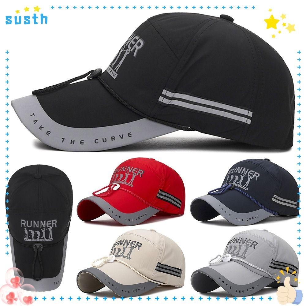 Susth หมวกกันแดด โพลีเอสเตอร์ ระบายอากาศ แห้งเร็ว ปรับได้ สีพื้น ...