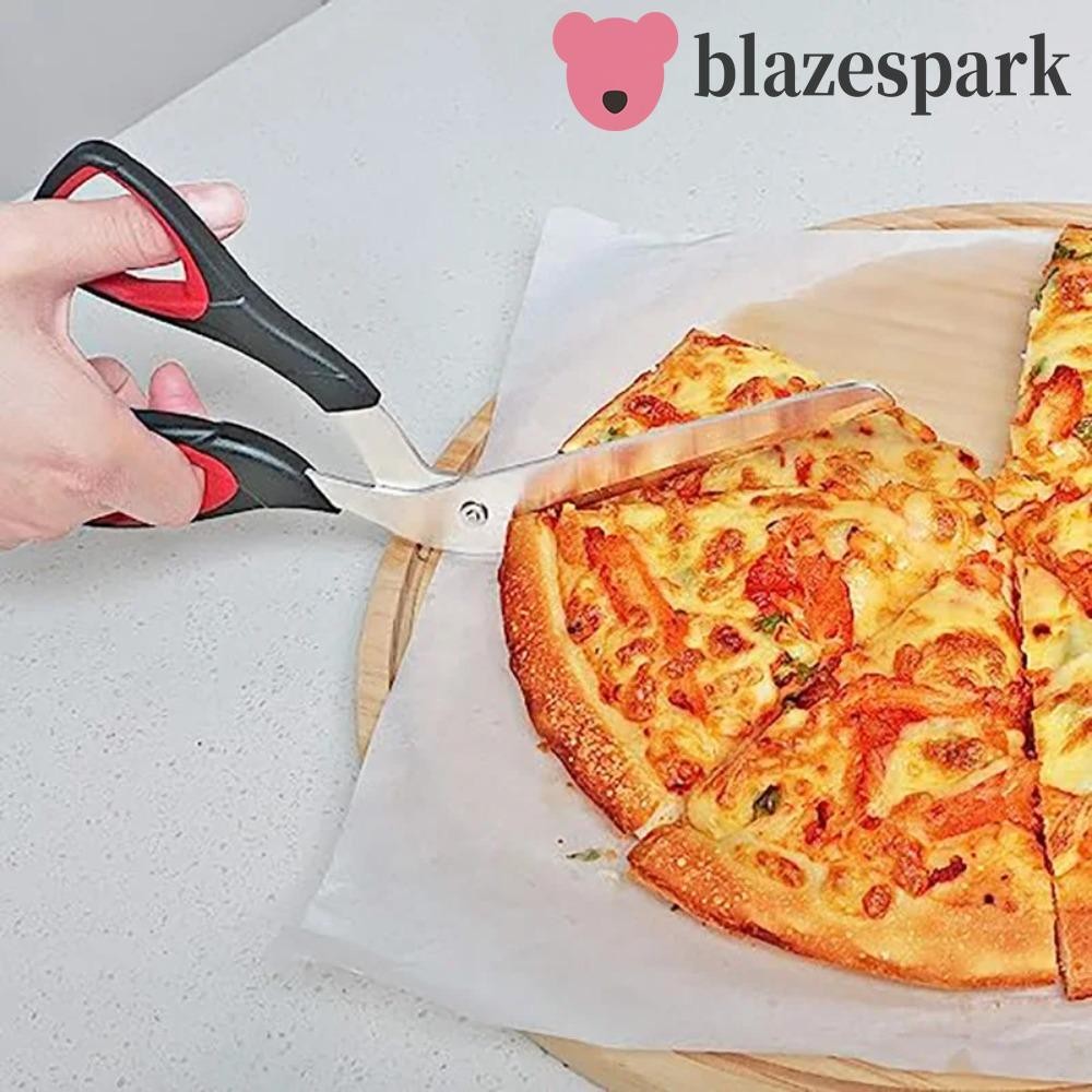 Blazespark กรรไกรพิซซ่า, 2 in 1 เครื่องตัดพิซซ่าที่ถอดออกได้, ใบมีดสแตนเลสมัลติฟังก์ชั่นกรรไกร ...