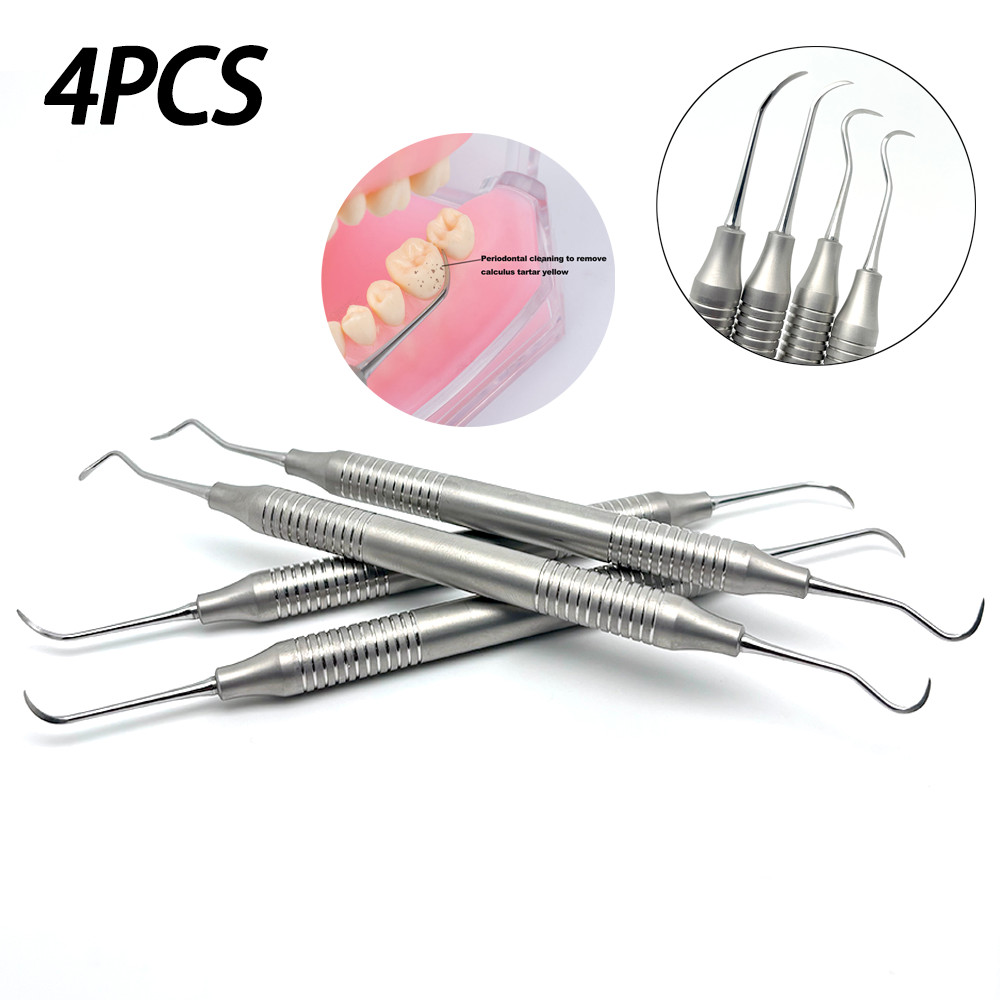 4pcs ทันตกรรม Double-ended ออกแบบฟัน Scaler Kit ทันตกรรม Examine ทํา ...