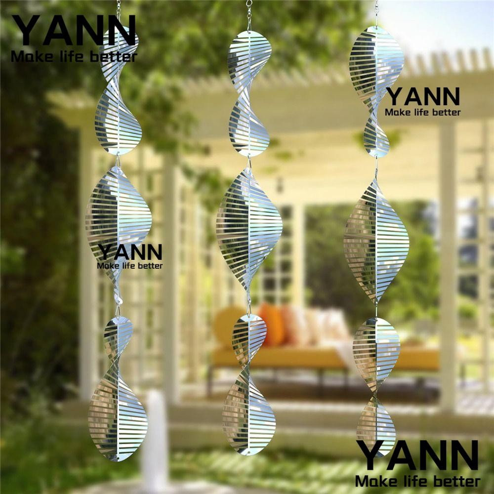 Yann1 Wind Chime, หมุน Sparkly Bird Deterrents, โลหะกลางแจ้ง Helix Wind ...
