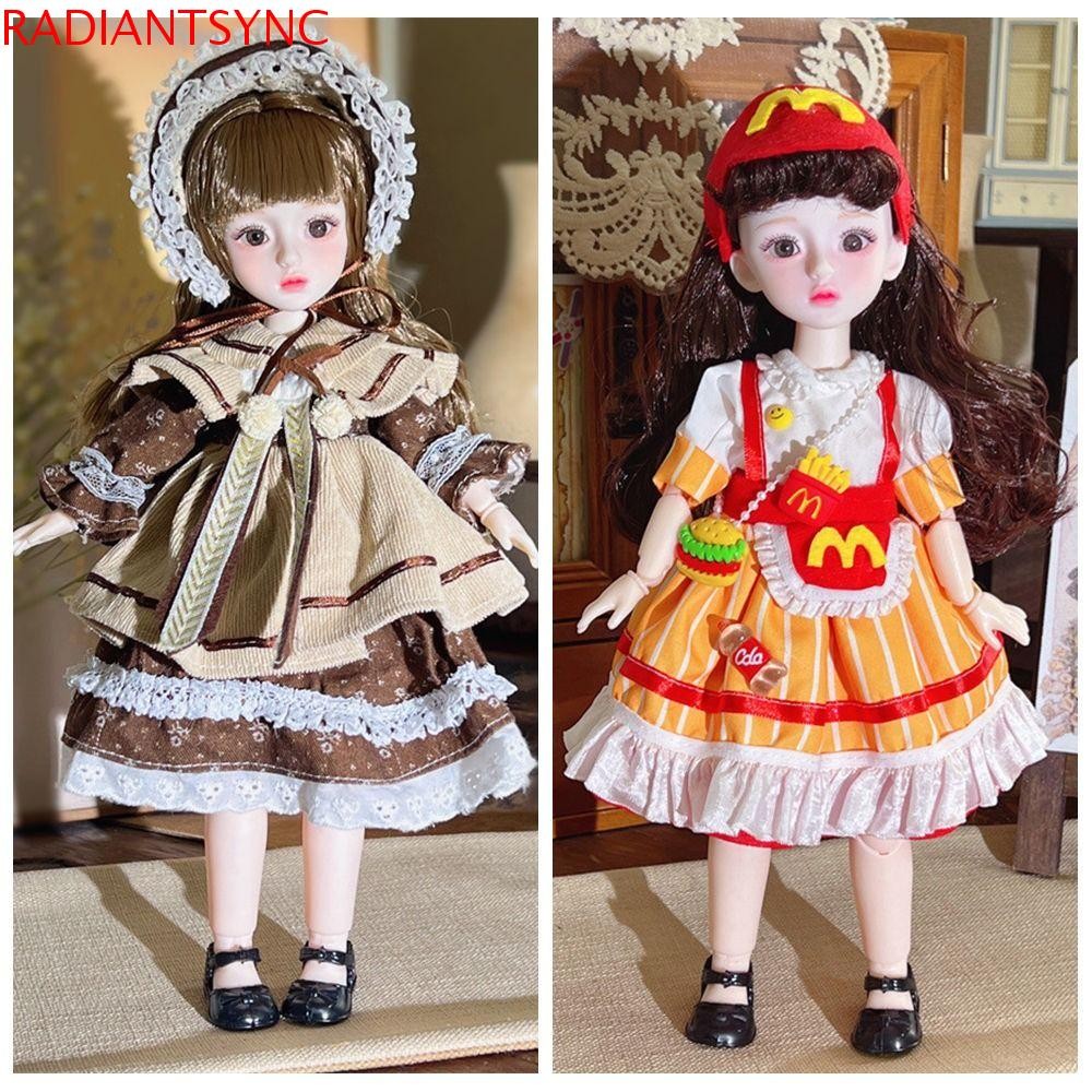Radiantsync Princess Dress Up ตุ๊กตา Bjd, 1/6 SD พร้อมวิกผม Make Up 30 ซม.ตุ๊กตา Bjd พร้อมเสื้อ ...