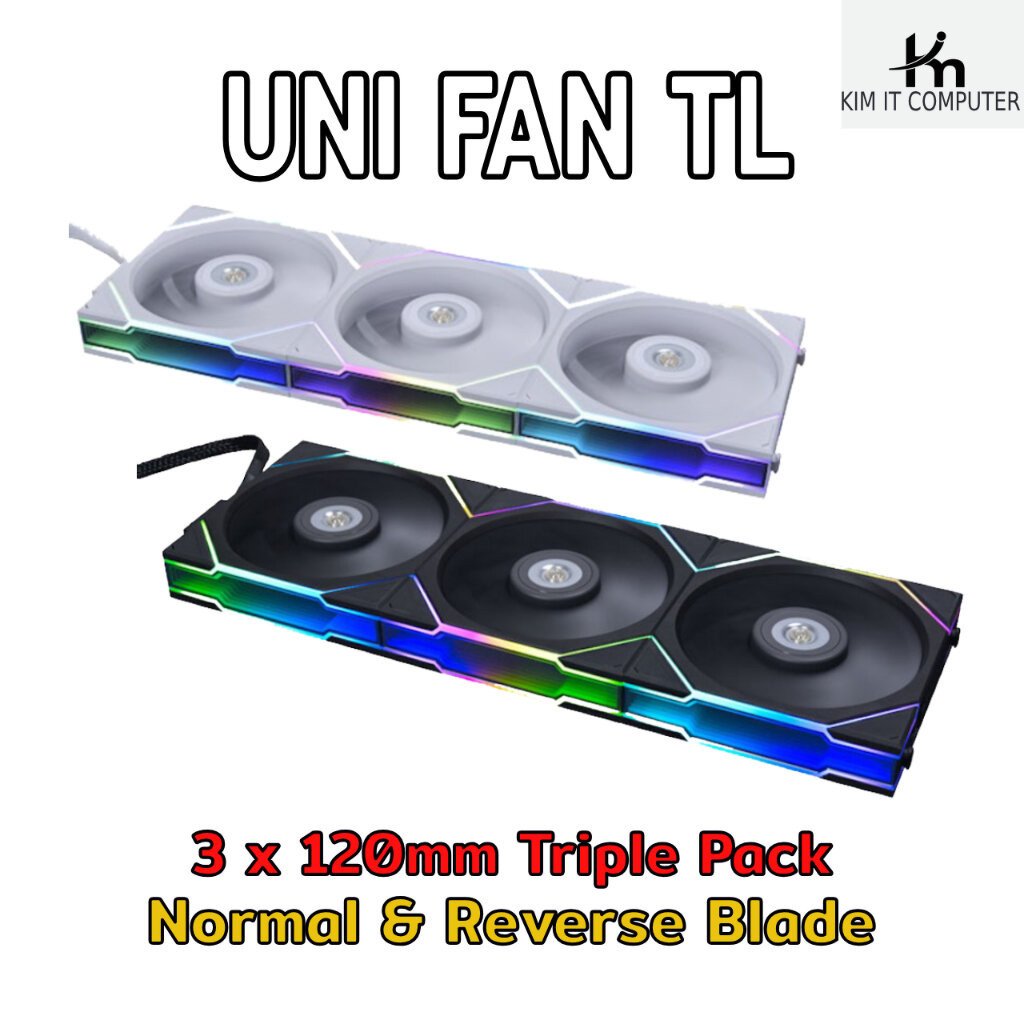 Lian Li UniFan TL 120 3x120mm Normal / Reverse Blade & Controller ARGB ...