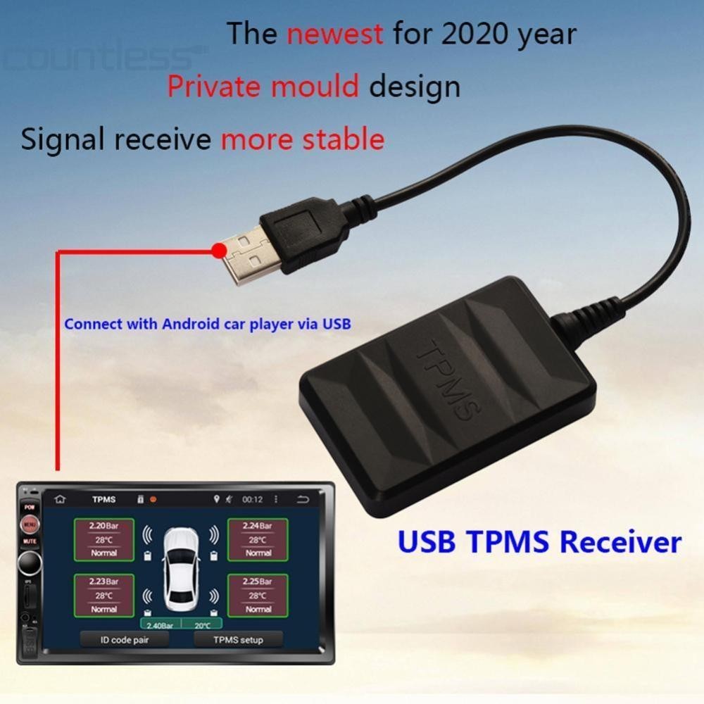 เครื่องวัดความดันลมยางรถยนต์ USB Android TPMS คุณภาพสูง พร้อมเซนเซอร์ภายใน 4 ระบบ [countless.th ...