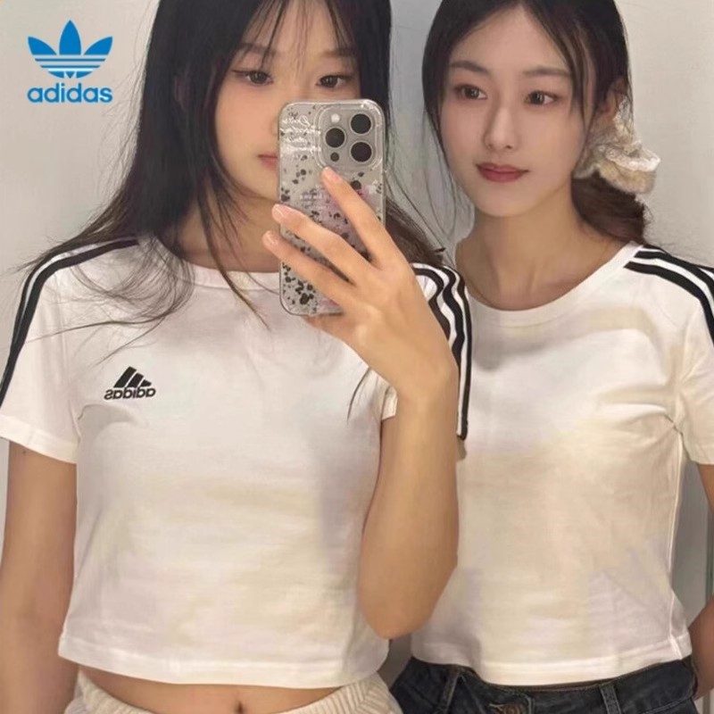【พร้อมส่ง】เสื้อยืดคอกลม แขนสั้น ปักลายโลโก้ Adidas 100% สามแถบ IR6111 ...