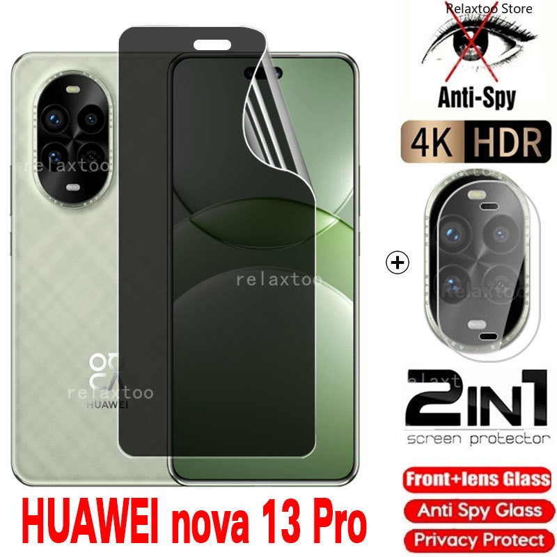 2in1 ความเป็นส่วนตัวหน้าจอ Soft Hydrogel ฟิล์มสําหรับ Huawei Nova13 Nova 13 Pro 13Pro 13i ...