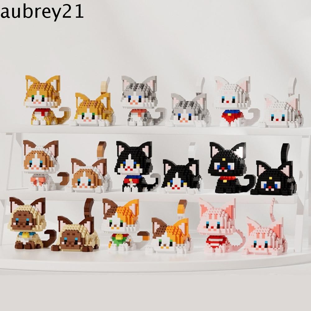 Aubrey1 Cat บล็อกตัวต่ออนุภาคขนาดเล็ก, Micro Model Creative Mini Cat ...