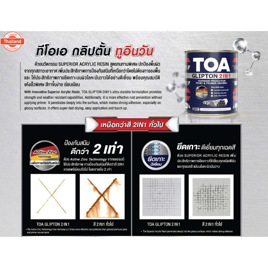 TOA Glipton 2 in 1 MATT Finished สีน้ำมันทีโอเอ กลิปตั้น ทูอินวัน ชนิด ...