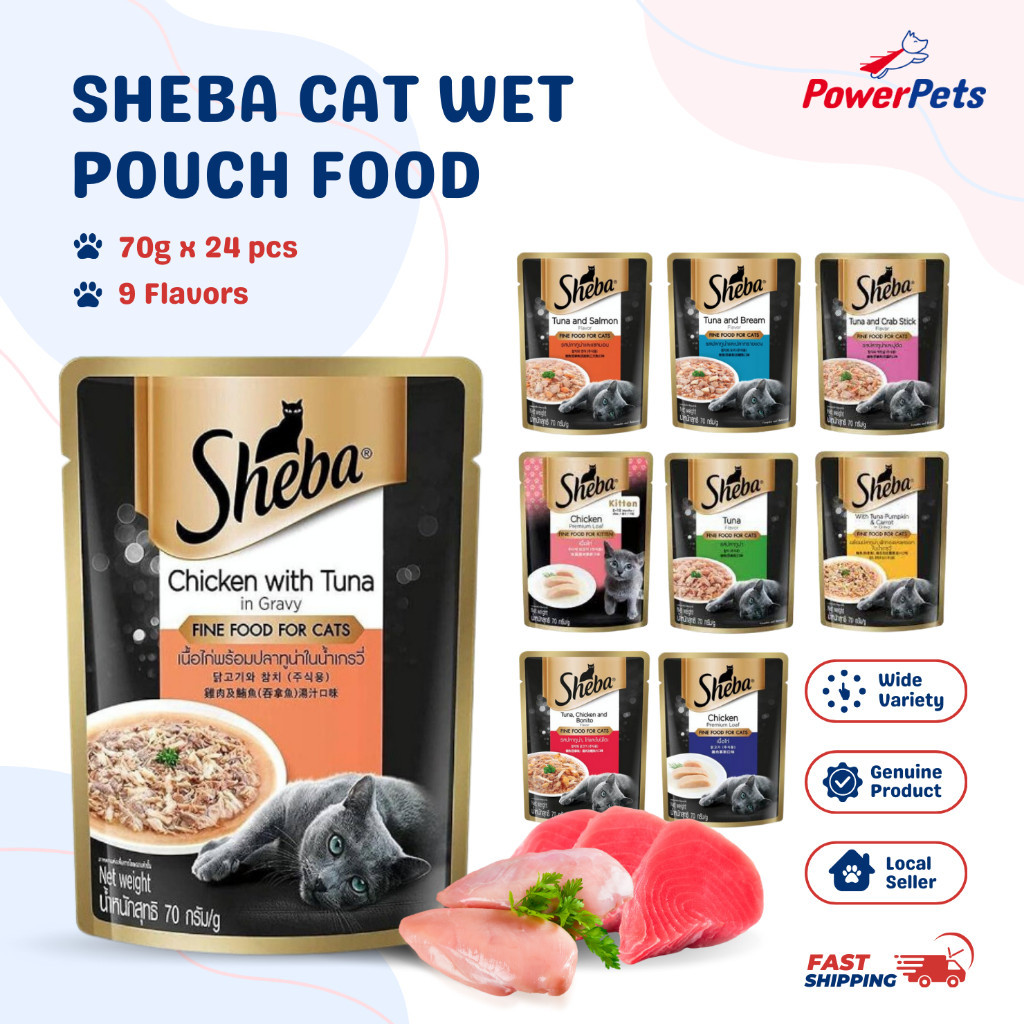 [แพ็ก24] Sheba Deluxe ชีบา อาหารเปียก สำหรับแมว แบบซอง ขนาด 70gx24 | Shopee Thailand