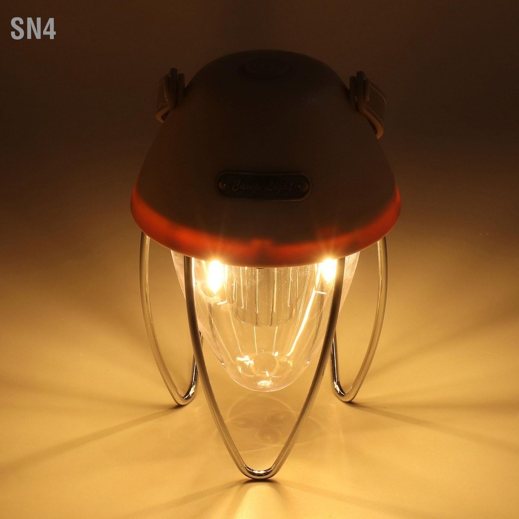 SN4 เต็นท์แบบพกพา 3 โหมดชาร์จ USB IPX4 กันน้ำ LED Camping เต็นท์โคมไฟสำหรับเดินป่ากลางแจ้ง Beige ...