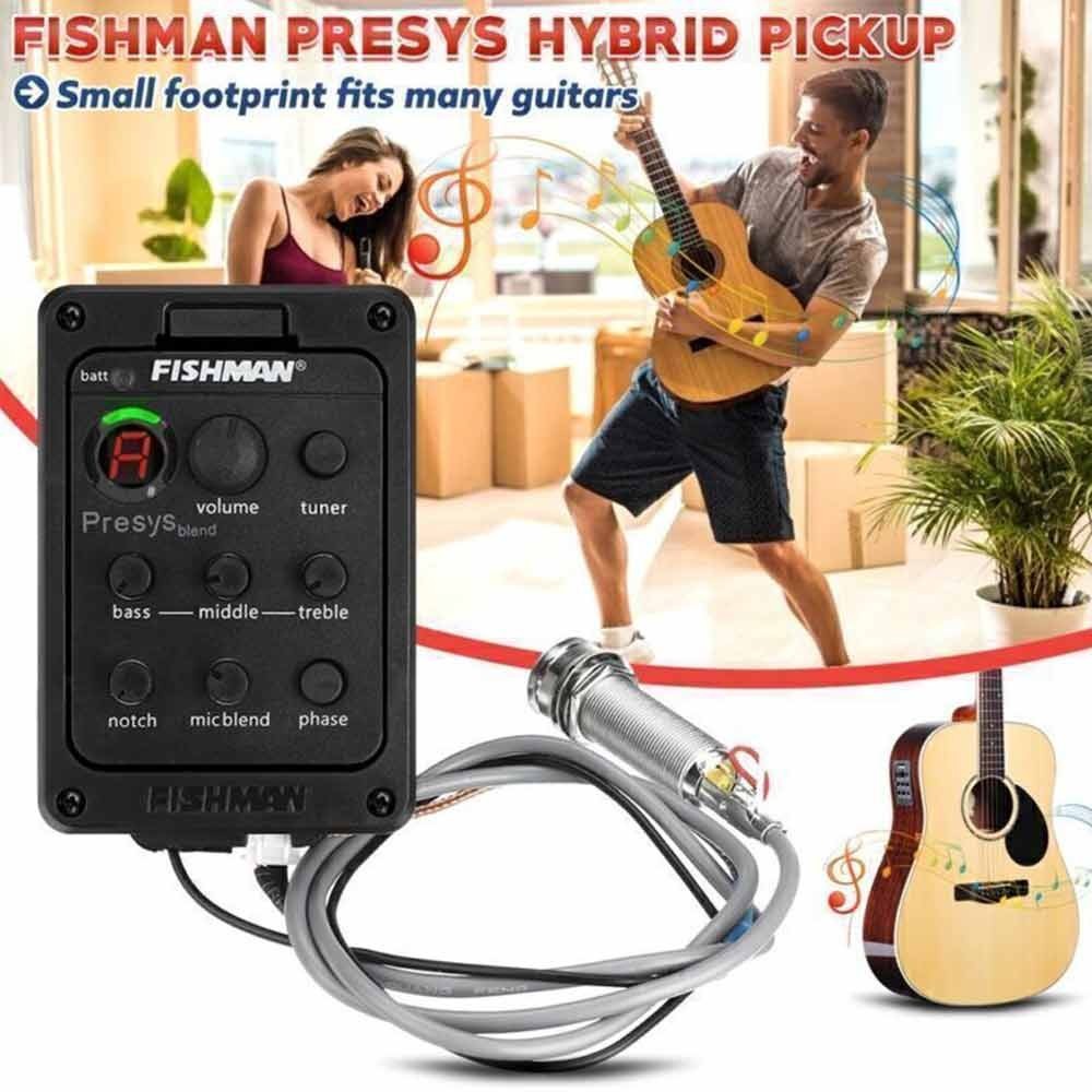 Fishman 4 Band 301 EQ Tuner Piezo Mic Presys Blend Acoustic Guitar Pickup Preamp | Shopee Thailand