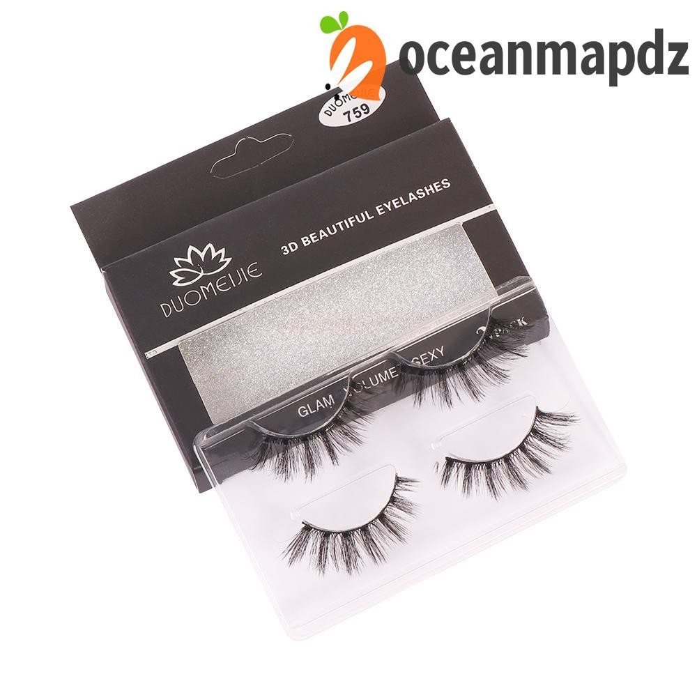 Oceanmapdz Fake Eye Lashes 3D แต่งหน้าหนาธรรมชาติ Faux Mink ยาว | Shopee Thailand