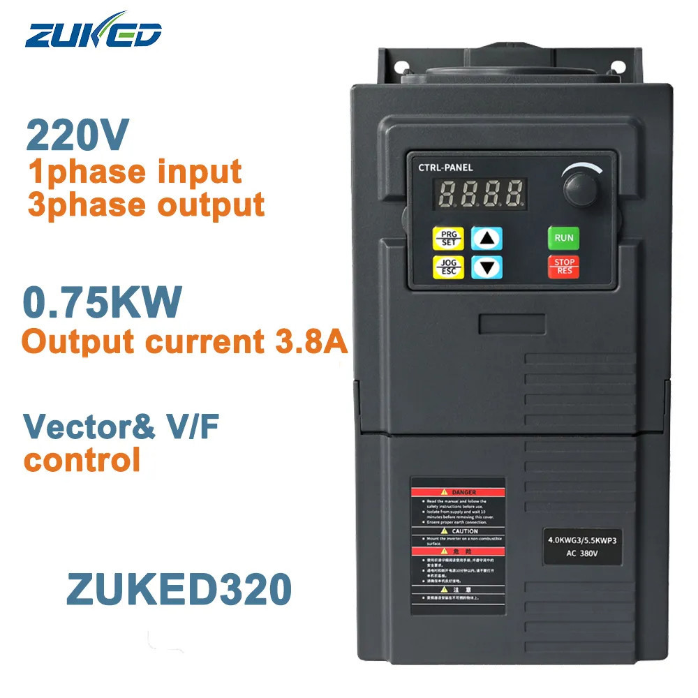 อินเวอร์เตอร์ความถี่ 0.75KW 1.5KW 2.2kw 3kw 220v เฟสเดียว เป็นสามเฟส VFD VSD 415v สําหรับปั๊ม ...