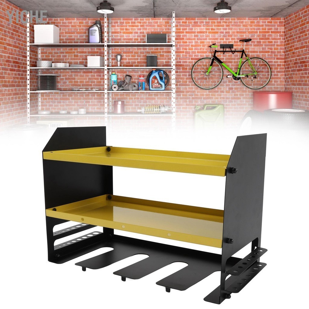 YiChe 3 ชั้นสว่านไฟฟ้าเก็บแร็คถือ 4 สว่านติดผนังชั้นวางเครื่องมือสำหรับโรงรถบ้าน Workshop ...