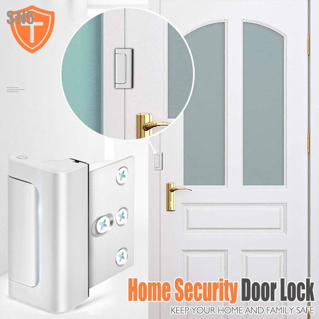 SN5 2 ชุด Home Security ประตูเสริมล็อคอลูมิเนียมสปริงโหลด Tamper Proof ...