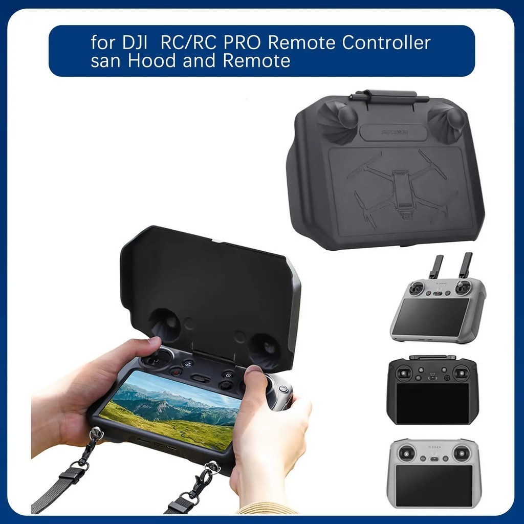 For DJI RC 2/RC Pro Remote Control Protector Case with Sun Hood Strap Lanyard for DJI Mini 3 Pro ...