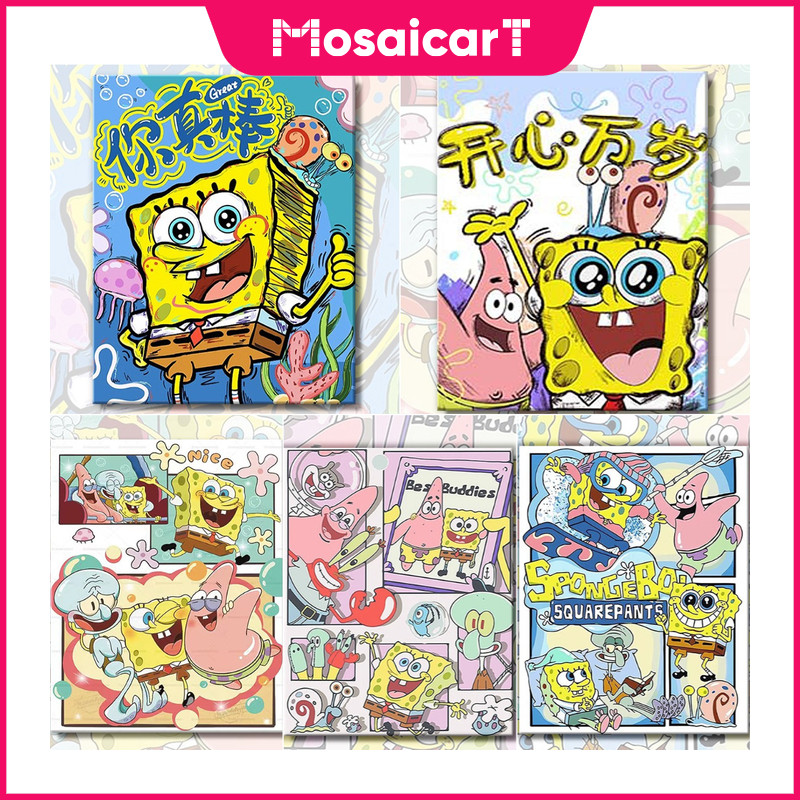 Ma ชุดงานปักครอสติชเม็ดบีด ทรงเพชร ลาย SpongeBob SquarePants 5d ขนาด ...