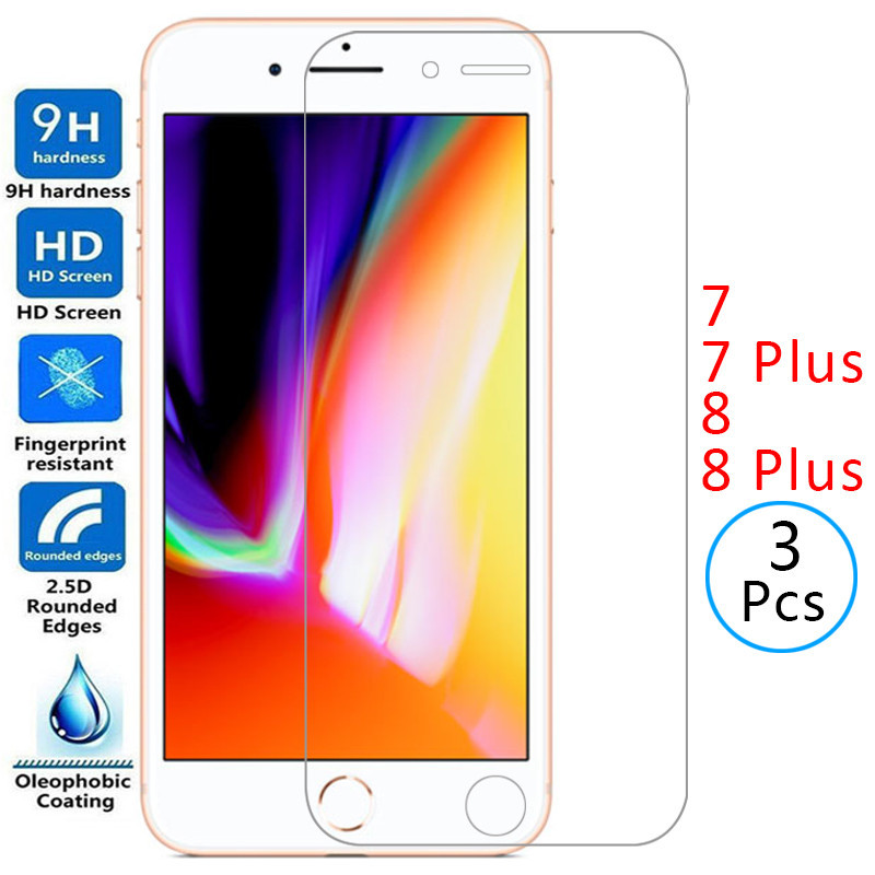 กระจกนิรภัยป้องกันสําหรับ iphone 7 8 plus ปกป้องหน้าจอบน iphone7 iphone8 7plus 8plus ฟิล์ม 9h ...