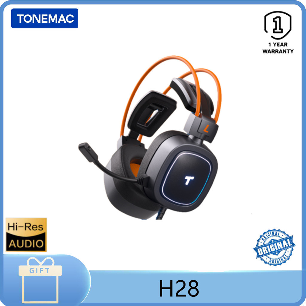 Tonemac H28 ชุดหูฟังเล่นเกม แบบใช้สาย 7.1 ช่อง ควบคุมสาย สําหรับ ...