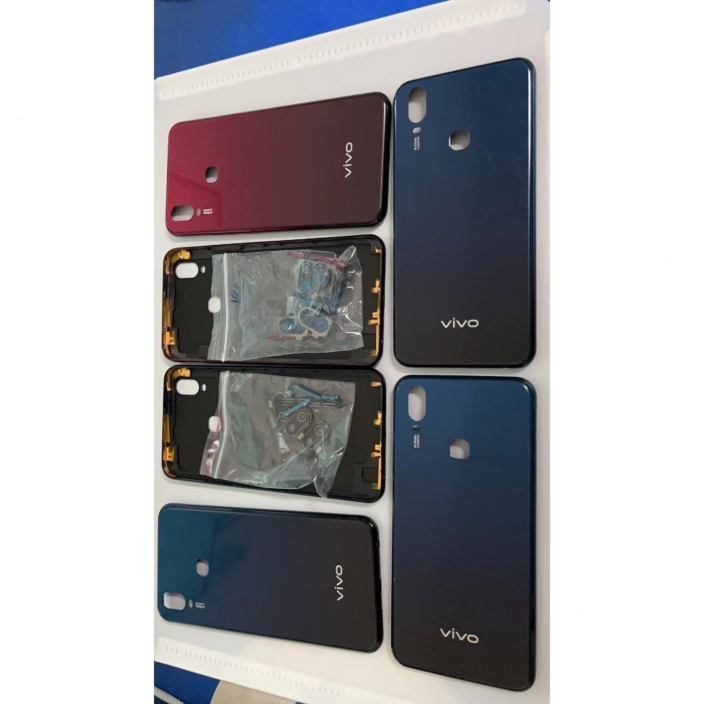 ฝาหลังสําหรับ VIVO Y11 2019 1906 Y12i S5S ฝาครอบแบตเตอรี่ด้านหลังประตูกรณีกรอบกลาง + เลนส์กล้อง ...