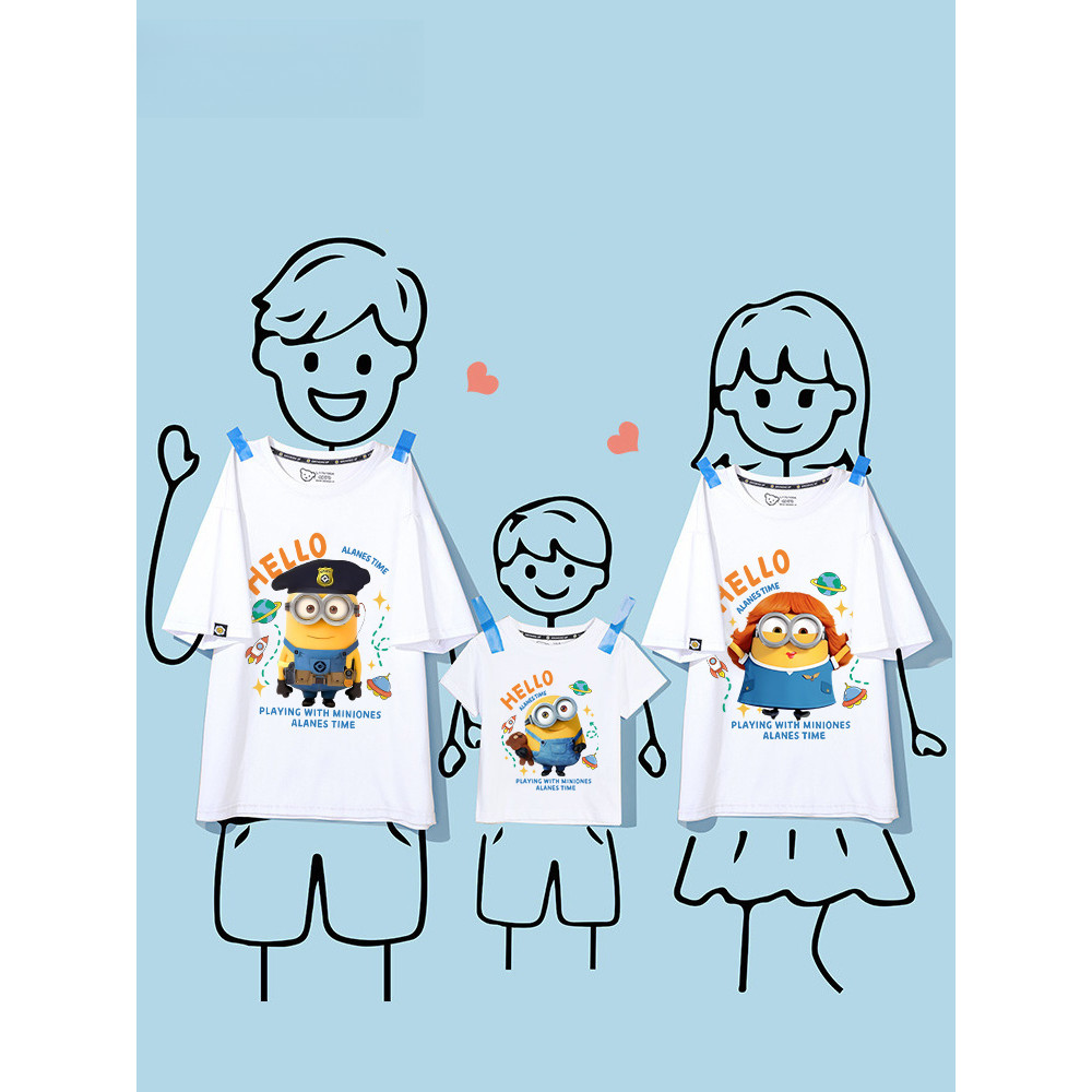 🔥พร้อมส่ง&COD🔥RINA STUDIO เสื้อผ้าพ่อแม่ลูก เสื้อยืดแขนสั้นฝ้ายแท้ลายการ์ตูนสไตล์สตรีทสำหรับ ...