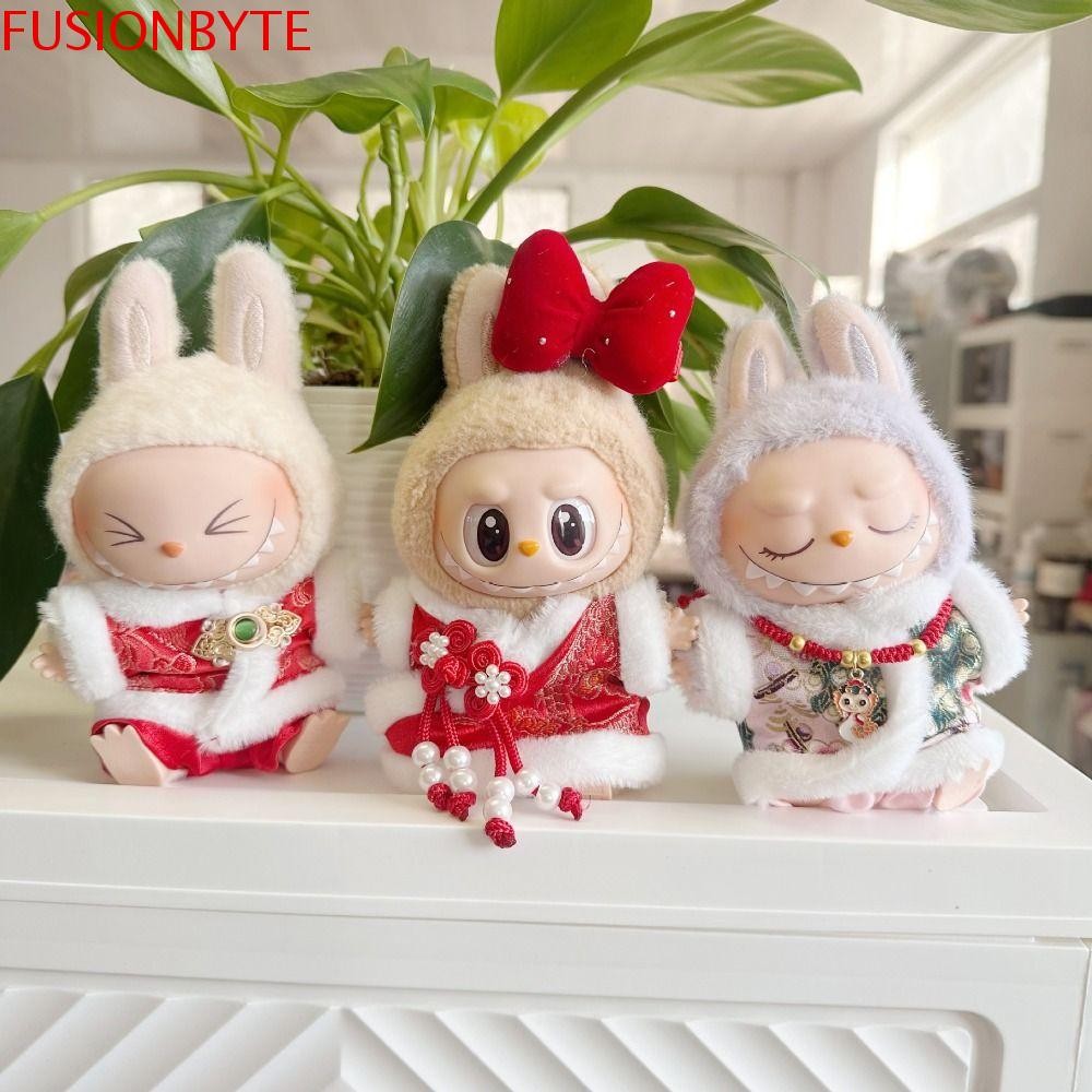 Fusionbyte นั่ง Labubu ตุ๊กตาเสื้อผ้า,ชุดปีใหม่แต่งตัว Labubu Time ตุ๊กตาเสื้อผ้า,คอลเลกชัน DIY ...