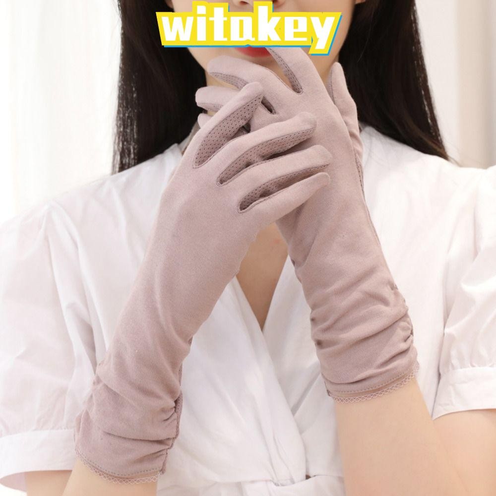 Witakey Mittens, หน้าจอสัมผัสความยาวกลางผู้หญิงถุงมือ,Breathable Anti-UV Non Slipถุงมือครีมกัน ...