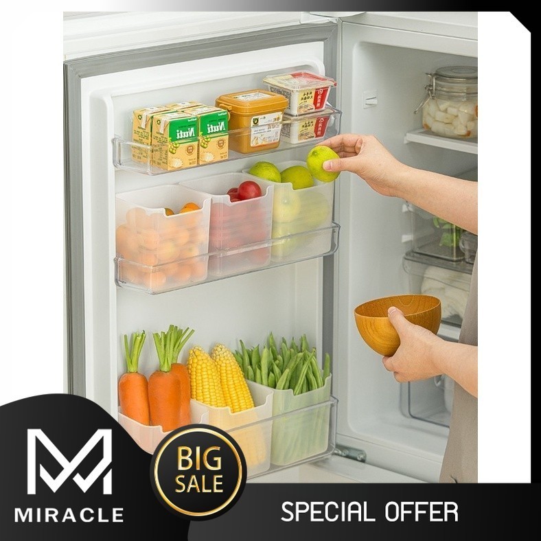 กล่องเก็บอาหาร พลาสติกแบบใส สำหรับถนอมอาหาร ช่วยจัดระเบียบในตู้เย็น B04 | Shopee Thailand