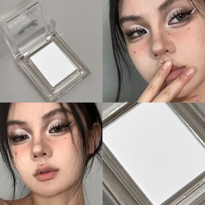 Monochrome Matte White Highlighter Brightening Under Eye Shadow Powder ...