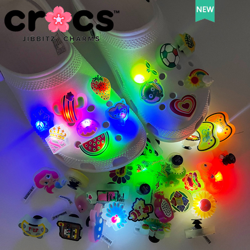 Jibbitz หัวเข็มขัดไฟ Led ลายการ์ตูนน่ารัก อุปกรณ์เสริม สําหรับตกแต่ง ...