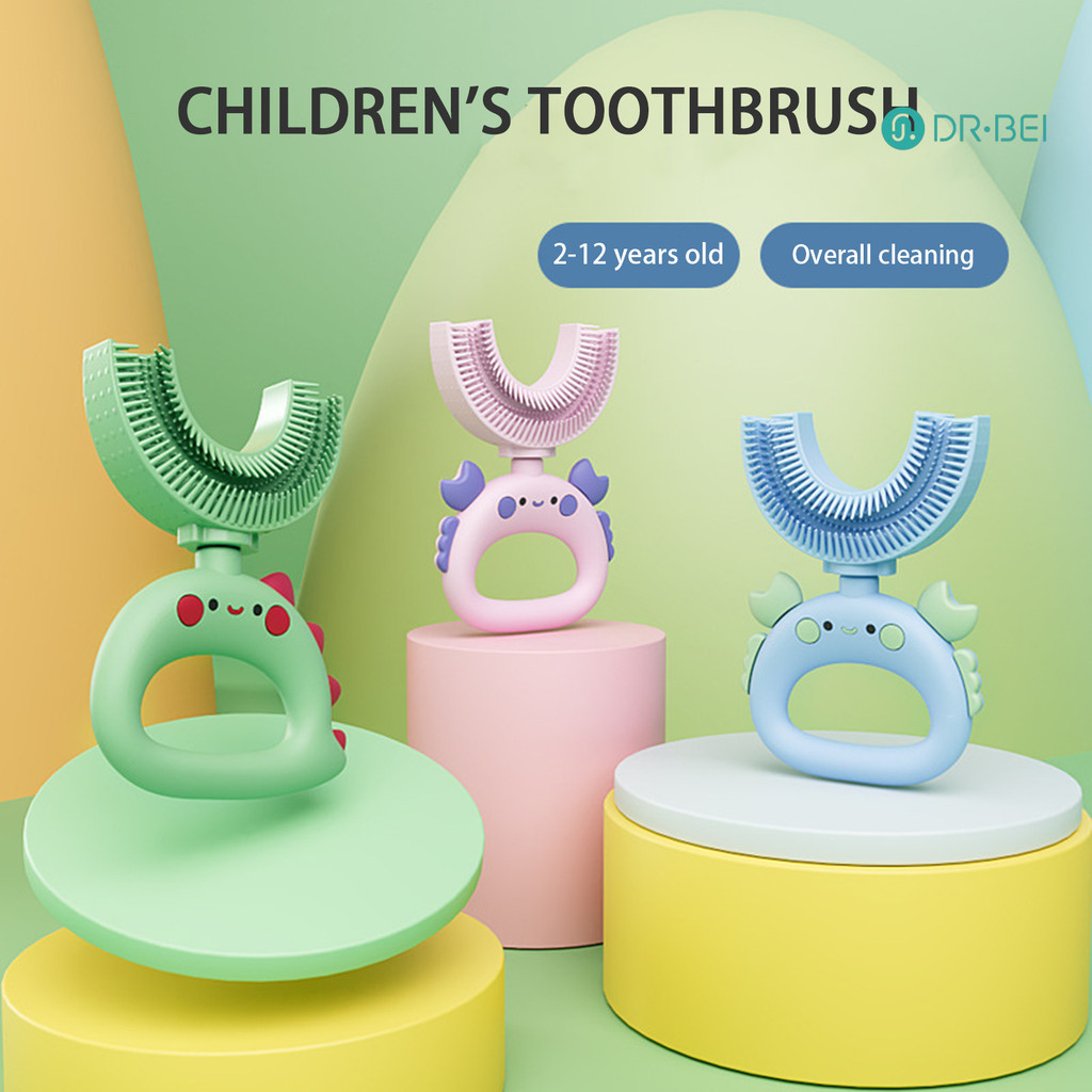 Dr.bei แปรงสีฟันซิลิโคน รูปตัว U ใช้ง่าย สําหรับเด็ก | Shopee Thailand