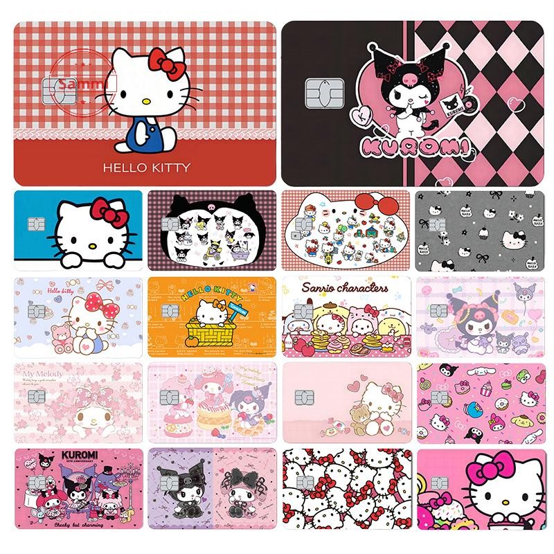 Sammi 4 ชิ้น Sanrio Hello Kitty สติกเกอร์บัตรเครดิต Kuromi Melody ...