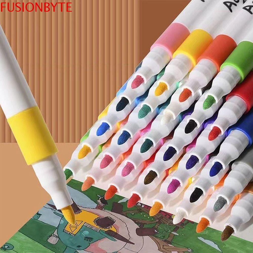 Fusionbyte 12/24/36/48/60 สีอะคริลิค Marker,กันน้ําวาด Art ภาพวาด Markers ปากกา,ภาพวาด Graffiti ...