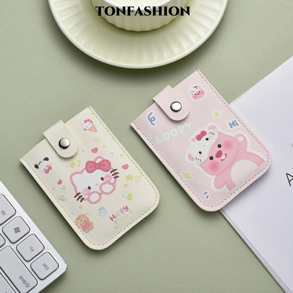 Tonfashion Mini Card Wallet, PU หนังการ์ตูน Loopy Hello Kitty ID Card ...
